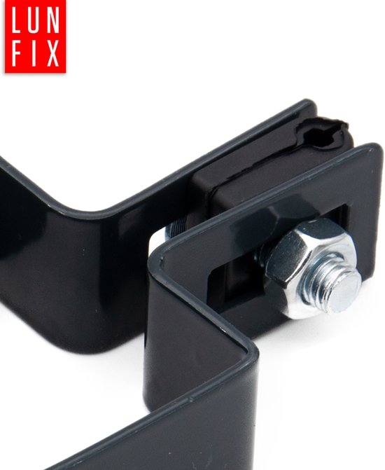 LUN FIX - Eindklem Vierkant 100*100 - Grafiet - Hek klem - Steun klem - Gaasmatten Hek... | bol