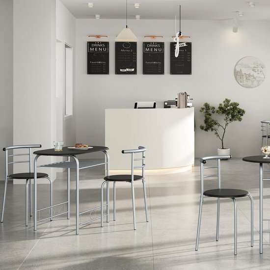Eetgroep voor 2 personen met tafel en 2 stoelen, compacte eetkamer set ...
