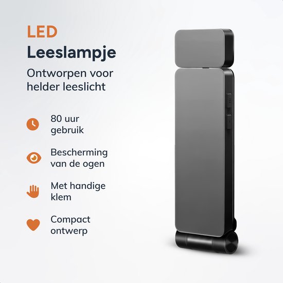 LED Leeslampje 3 Lichtstanden - 2 stuks - Dimbare klemlamp - Oplaadbaar ...