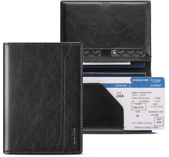 Reis Paspoort Houder met RFID Bescherming - Slimme Reispas Portemonnee ...