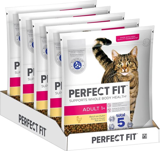 Droogvoer voor Volwassen Katten Vanaf 1 Jaar - Met Kip - 5x 1,4 kg | bol