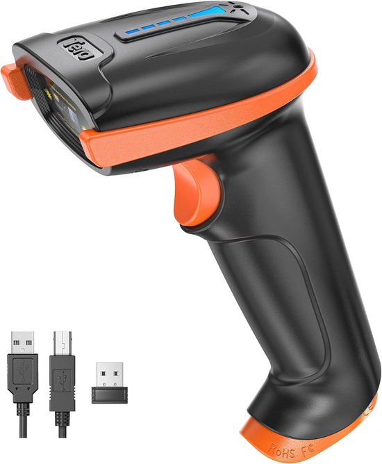 Draadloze 1D Laser Barcode Scanner - Oplaadbare Handheld Barcode Lezer ...