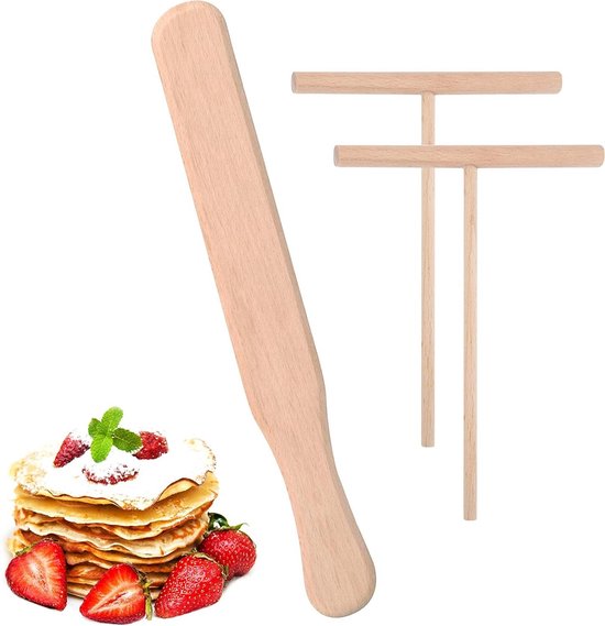 E-Ambar - Crêpe spreider en deegverdeler met houten spatel - Voor ...