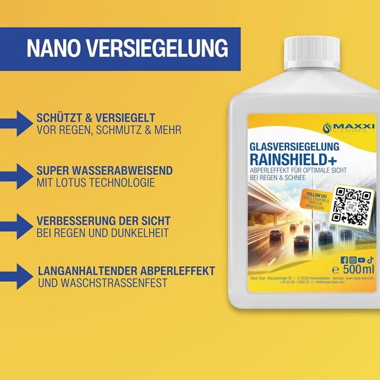 Glasversiegeling Auto en Motor - Waterafstotend met Lotus Effect - Nano ...