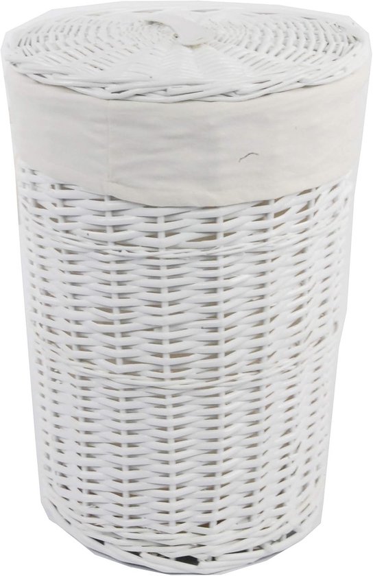 Ronde Wasmand Wilgentenen Wit Inclusief Waszak | bol