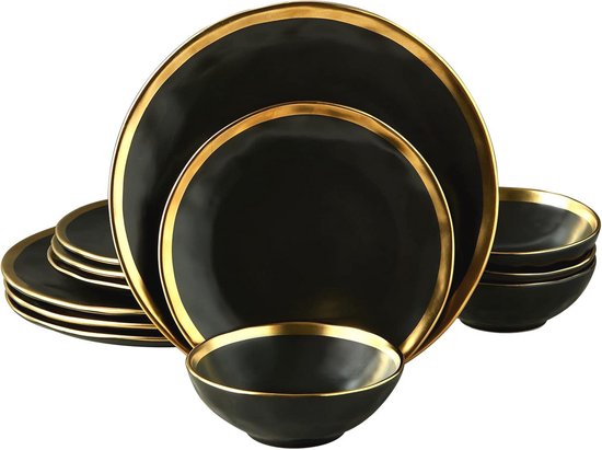 Service de table moderne en porcelaine de luxe - Service de 12 ...