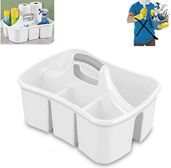 Witte Bad Caddy met Compartimenten voor Badkameraccessoires | bol