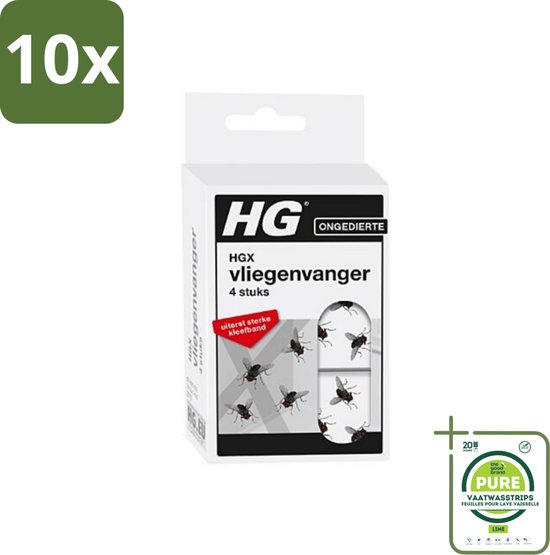 10 x HG X - Vliegenvanger - Uiterst Sterke Kleefband - 4 Vliegenvangers ...