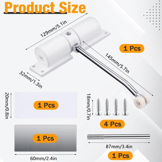 TRANKIELO® - Automatische deursluiter binnendeur – instelbare en ...