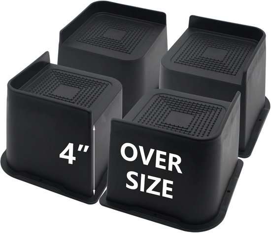Verhogers voor Meubels 10.2 cm Zwart, Set van 4 Zware Steunen voor Bed ...