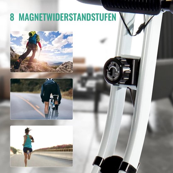 Inklapbare Hometrainer met Weerstand en Hartslagsensor voor Fitness ...