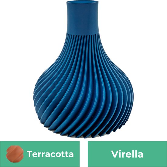 Virella - Terracotta - 30CM - 3D geprinte vaas - Duurzaam PLA ...