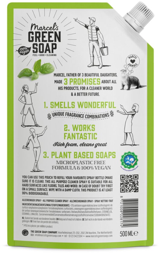 6 x Marcel’s Green Soap – Allesreiniger Spray – Basilicum & Vetivergras ...