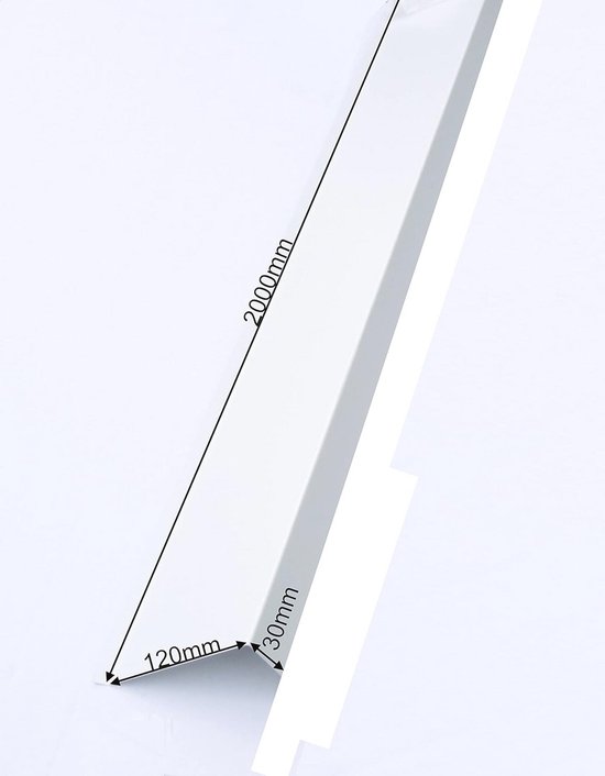Aluminium hoekplaat 2 meter - 90 graden L-hoek 120mm x 30mm ...