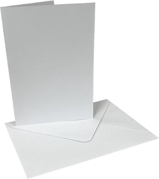 A6 Blanco Witte Kaarten en Enveloppen Set van 50 - Kaarten Maken voor ...