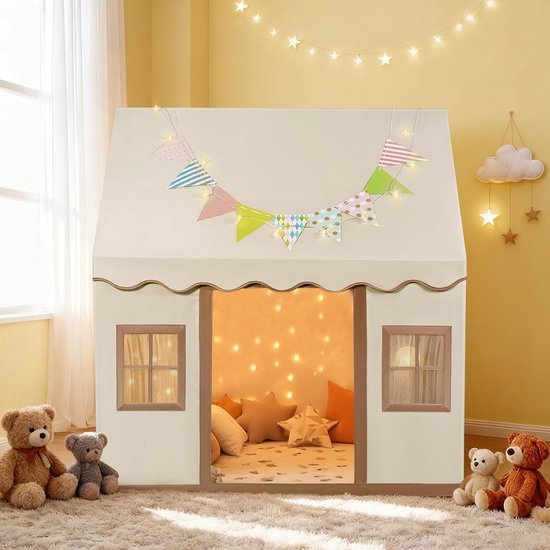 Tente de Jeu Pliable pour Enfants, Petite Maison de Jeu en Bois pour l ...