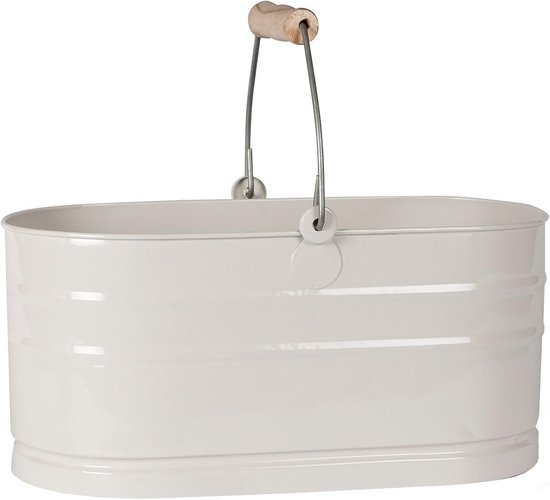 Stevige Metalen Emmer met Houten Handvat - Multifunctioneel Opslag ...