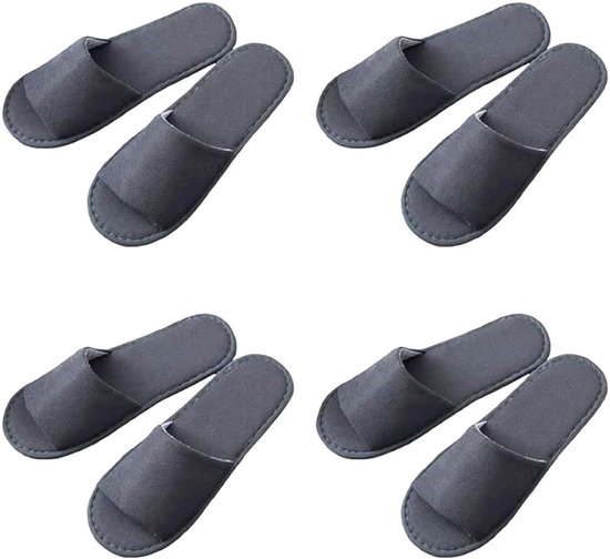 Spa Hotel Slippers, Guest Slippers, Set of 4 Pairs of Slippers for Men ...