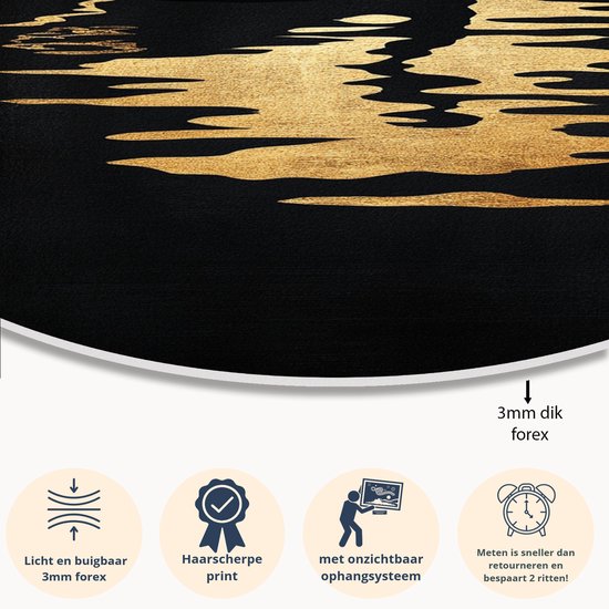 Eend silhouet – forex – rond kunstwerk – Forex muurcirkel – 60x60 cm | bol