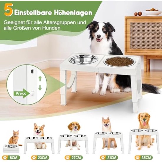 Bol à Aliments Réglable Selbro® avec 5 Hauteurs et 2 Bols en Acier ...