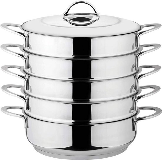 Stoompan 24 cm Roestvrij Staal Bio Stoomkoker Set Inclusief Deksel | bol