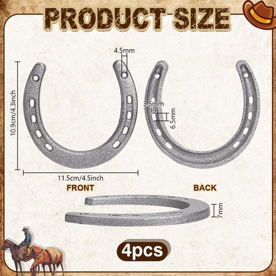 Gietijzeren Hoefijzer Wandkleden voor Rustiek Home Decor - Set van 4 ...