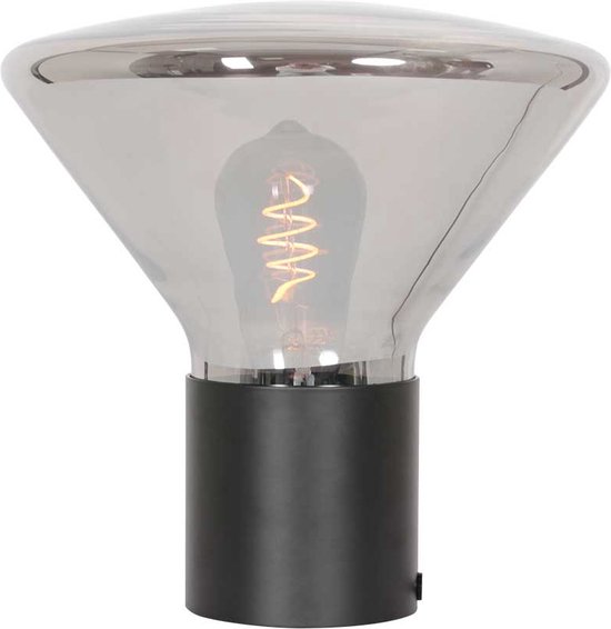 Glazen design tafellamp zwart | smoke | bol.com