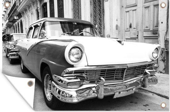Tuinposter - Tuindoek - Tuinposters buiten - Klassieke retro auto ...