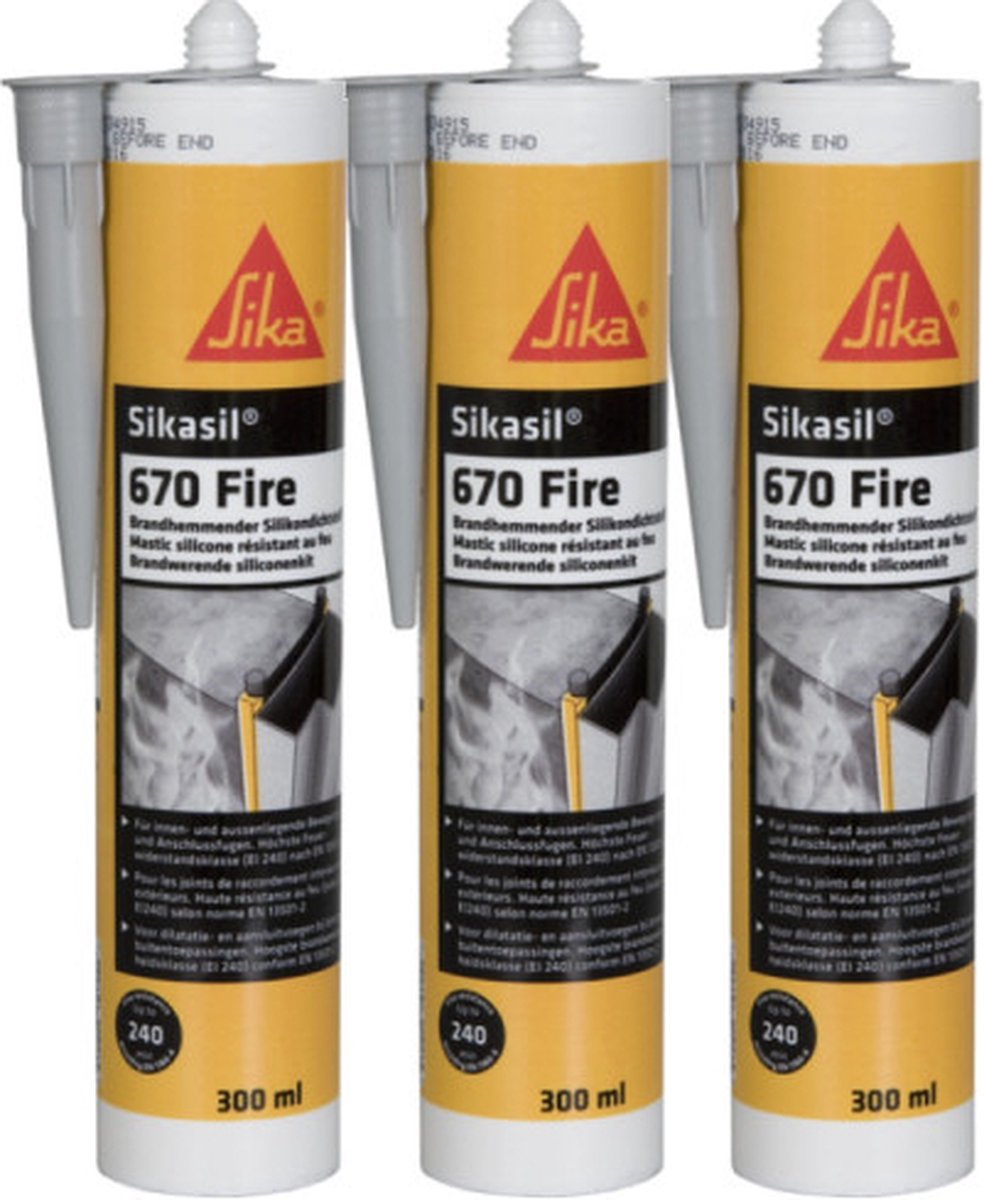 Set van 3 brandwerende afdichtingsmiddelen voor SIKA voegen - Sikasil ...