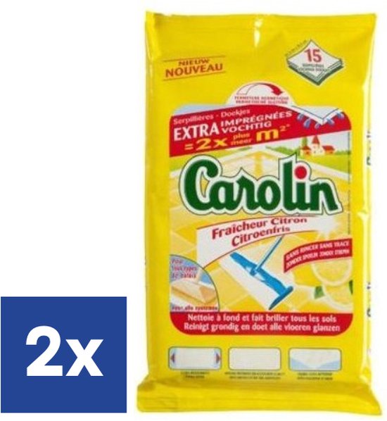 Carolin Citroen Vloerdoekjes - 2 x 15 doekjes | bol