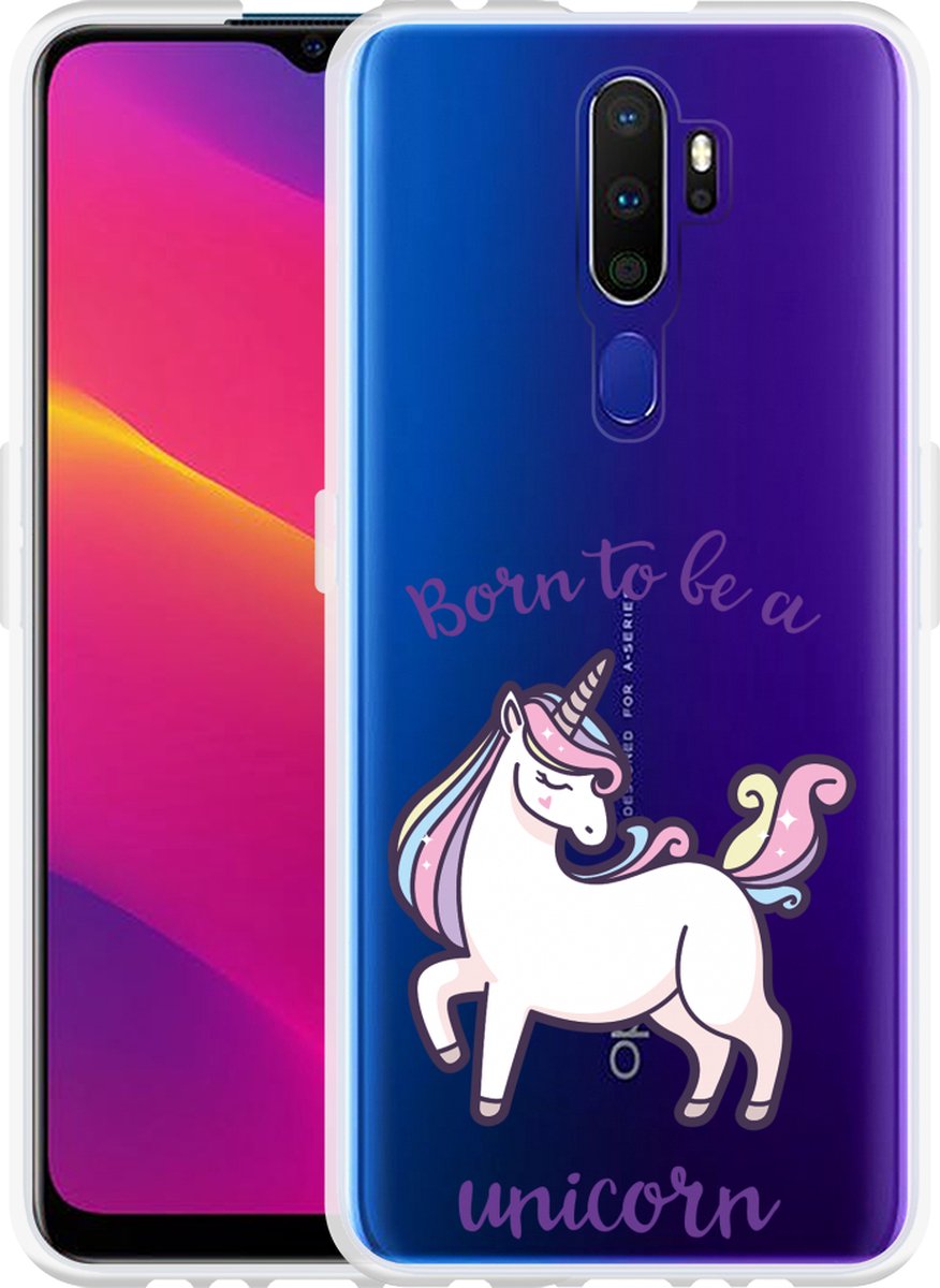 Oppo A9 2020 Hoesje Born to be a Unicorn - Designed by Cazy | bol.com