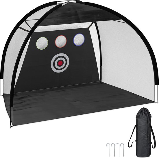golfnet - met roos en doelen - 200 x 300 x 170 cm - met opbergzak en ...