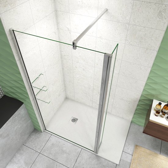 120x200cm inloopdouche met draaibaar hoekprofiel 30x200cm,8mm NANO , H ...