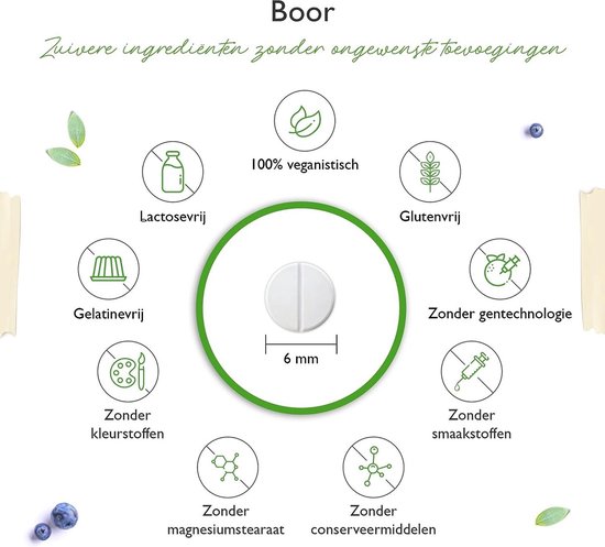 Boron - 6 mg zuiver boor per tablet - 365 tabletten in jaarvoorraad ...
