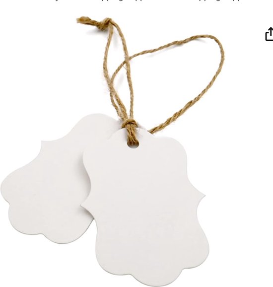 Set van 100 Labels Wit Klassiek - 5x3 cm. - geschulpt - prijslabels ...