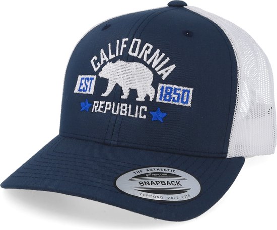 Hatstore- California Republic Navy White Trucker - Iconic Cap | bol