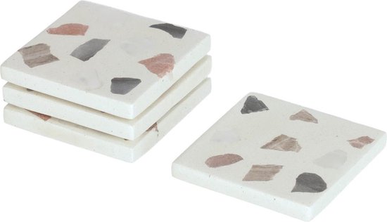 Kave Home - Temira onderzetter set van meerkleurig terrazzo | bol