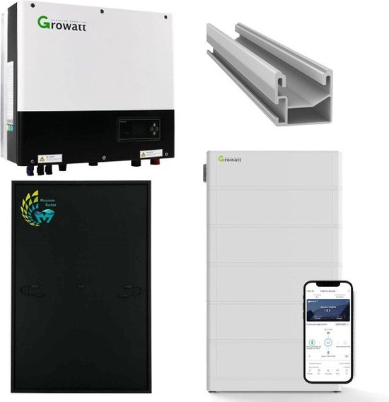 Growatt 5kWp PV-systeem Met Zonnepanelen En 12,8kWh Opslag | bol
