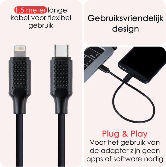 USB-C Kabels Oplaadkabel USB C naar Geschikt voor iPhone Lightning - USB C Kabel Data... | bol