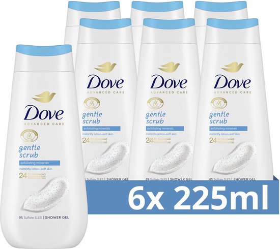 Dove Gentle Scrub Douchegel - Hydraterend - Voor droge huid - 6 x 225 ...