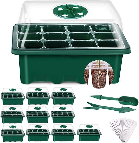 Kweekbakken Moestuin - Mini broeikas voor planten, 10 stuks - 120 ...