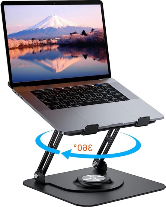 Ergonomische Laptopstandaard - 360° draaibaar - Opvouwbaar - Zwart ...