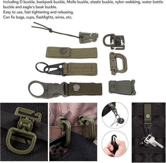 30 Stuks Molle-hulpstukken Rugzakaccessoires voor Wandelen en Kamperen ...