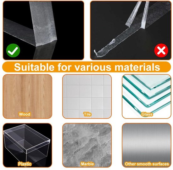 Rol Dubbelzijdig Plakband 10 m X 25 mm Weefselband Extra Sterk Transparant -... | bol