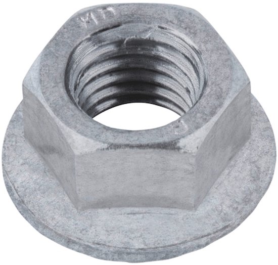 Wurth - EN 1661 staal 10 zinklamel zilver - Zeskantmoer met flens EN ...