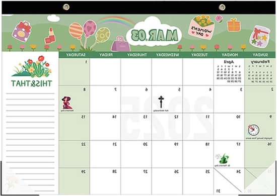 Desktopkalender met gaten juli 2024 - december 2025 - 18 maanden ...