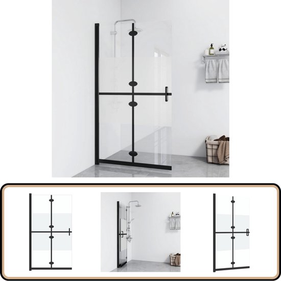 vidaXL Inloopdouchewand inklapbaar - 100x190 cm - ESG glas Inloopdouche ...
