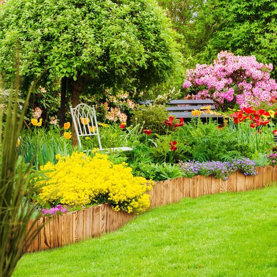 Inovra ® Flexibele Houten Tuinborder in Diverse Kleuren en Hoogtes ...