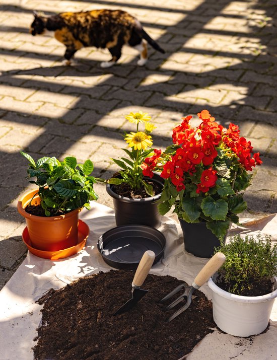 Garronda Ronde Bloempot Onderzetter – 3 struk – Grijs - ⌀ 18cm H=3,5cm ...
