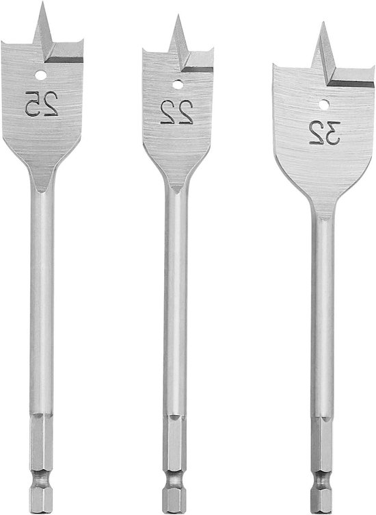 Hex Shank Paddle Flat Bit Spade Drill Bit Triple Pointed Cross Blade ...